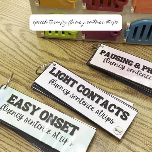Fluency Strategies Sentence Strips Bundle | Speech Therapy Stuttering Tool