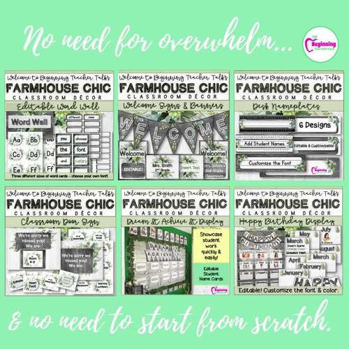 ⭐️ 30% OFF! ⭐️ Farmhouse Chic Classroom Ultimate Decor Bundle for K ...