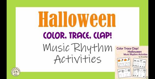 Color, Trace, Clap! Halloween Music Rhythm Activities {Ta, Ti-Ti, Rest}