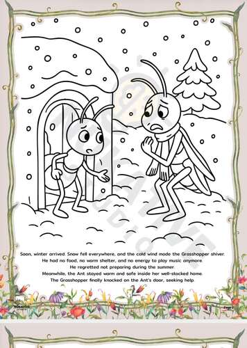 The Ant and the Grasshopper – Reading & Activity Worksheets for Grades 3–6.