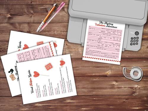 Valentine’s Day Mad Lib Printable for Kids, Mystery Valentine Adventure ...
