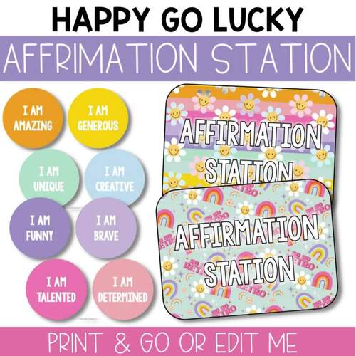 Retro Affirmation Station for Classrooms Editable / Retro Groovy ...