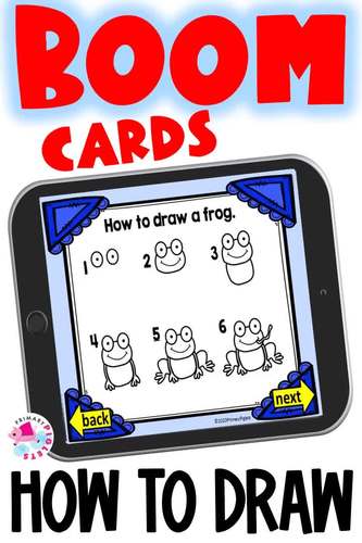 DIGITAL DIRECTED DRAWINGS ANIMALS BOOM CARDS by Primary Piglets | TpT