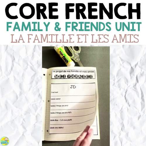 French Family and Friends project & activities - la famille et les amis ...