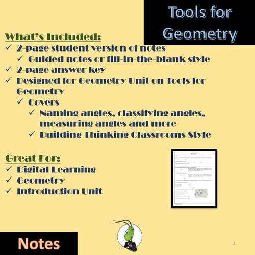 Angle Measure Guided Notes for Tools for Geometry Unit | TPT