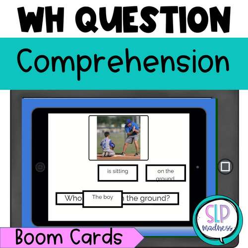 Wh Question Boom Cards l Who What Where Sentences in Speech Therapy