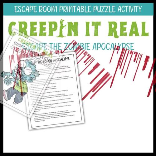 Zombie Middle School Escape Room, Creepin' It Real Printable Puzzle ...