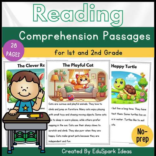 1st-2nd Grade Reading Comprehension Passages and Questions by EduSpark ...