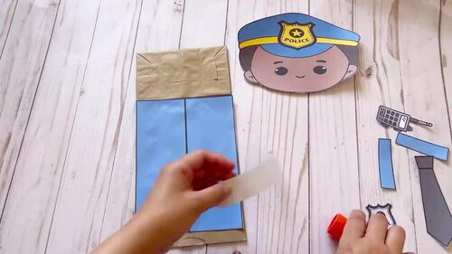 Police Officer Puppet Community Helper Craft by Liv and Leb | TPT