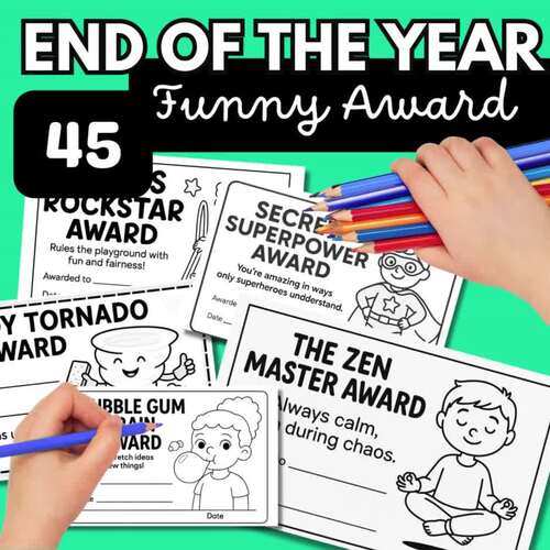 End of the Year Awards Funny – 45 Printable Student Certificates for ...
