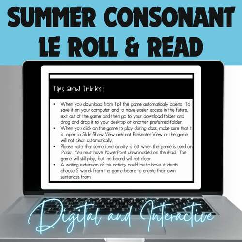 Summer ESY Roll & Read Multisyllabic Consonant LE Words & Sentences ...