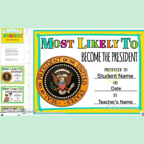 End of Year Awards Digital Class Superlatives and Voting Most Likely To