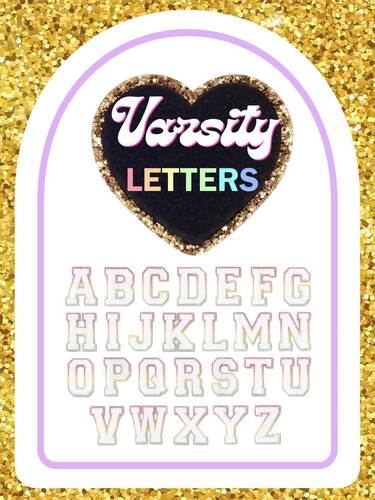 Varsity Glitter Letters by Retro Roots Education | TPT