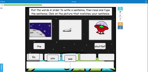 Typing Practice Sentence Structure Space Boom Cards™ No Prep Fast Finishers
