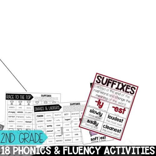 Suffixes LY and EST Worksheets, 2nd Grade Spelling Activities & Phonics ...