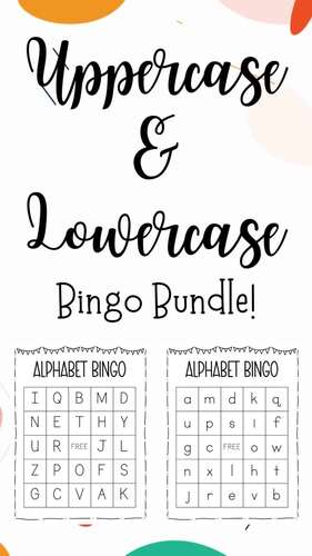 Lowercase & Uppercase BINGO Bundle-30 Boards Each, 1 Blank Board ...