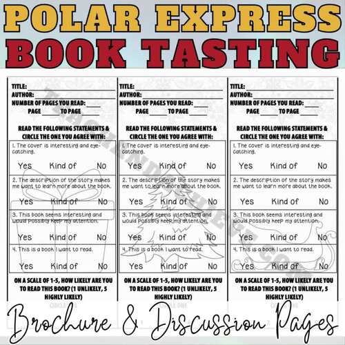 Book Tasting Trifold Brochure Handout & Discussion Pages - Polar ...