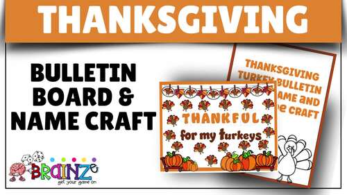 Thanksgiving Bulletin Board Craft | Turkey Name Craft Activity for the ...