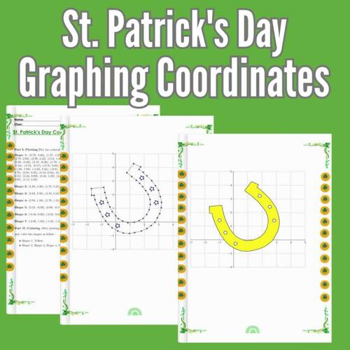 St. Patrick's Day Coordinate Plane Graphing Mystery Picture Plotting ...