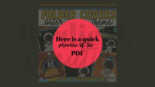 Take Home Folder Covers Editable | Space Theme Classroom Decor | BTS ...