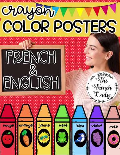 French & English Crayon Colors POSTERS - Coloriage - Maternelle ...