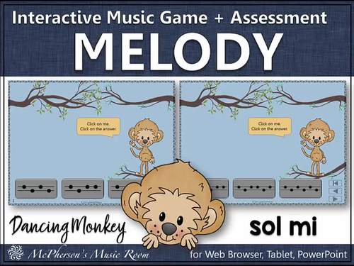 Solfege | Sol Mi Interactive Melody Game + Assessment {Monkey} | TpT