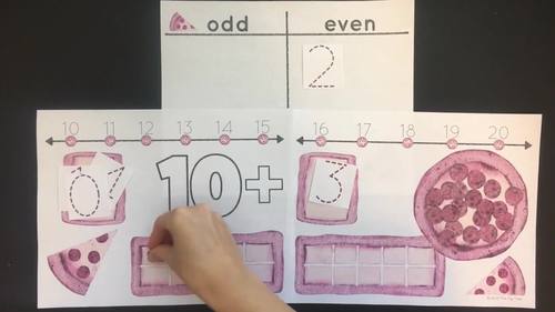 Pizza Number Mat | Numbers 10 - 20 by The Fig Tree | TPT