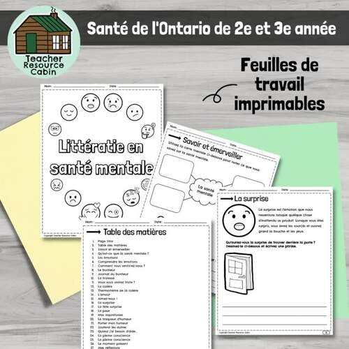 Grade 2/3 Ontario FRENCH HEALTH Workbooks by Teacher Resource Cabin