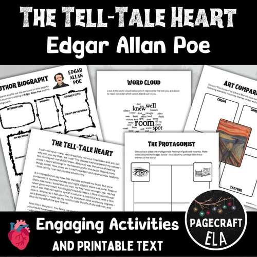 The Tell-Tale Heart by Edgar Allan Poe Full Printable Text & Activity ...