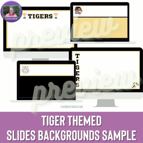 Tiger Themed Slide Backgrounds for Presentations | Black and Gold