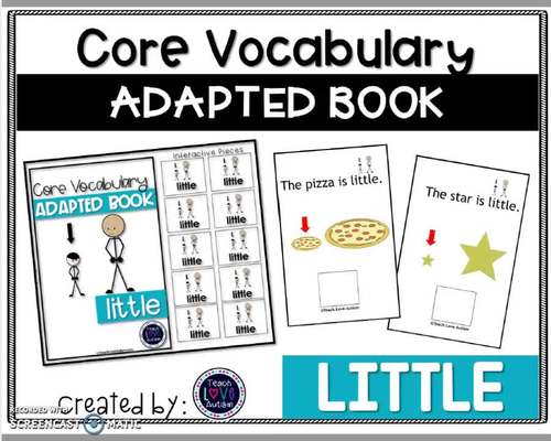 Core Vocabulary Adapted Book: LITTLE by Teach Love Autism | TpT