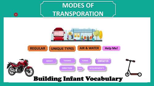 Kindergarten Mode of Transportation PowerPoint Digital Game Activity