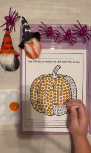 Fall Dot Art Painting - Autumn Activity - Fine Motor Skills - Dot Art Fall