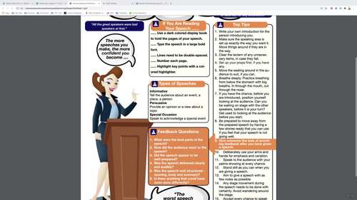 Giving A Speech ***Tip Sheet*** by Meridian | TPT