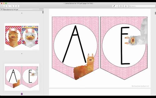 Llama Alphabet Banner Bulletin Board Decor by A Teacher and her Cat