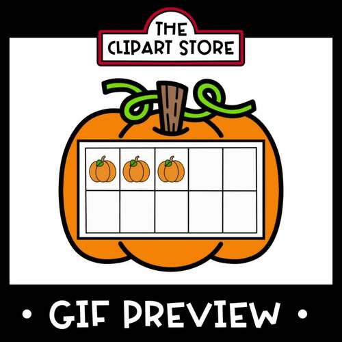 Fall / Autumn Theme Ten Frames Animated GIFS by The Clipart Store