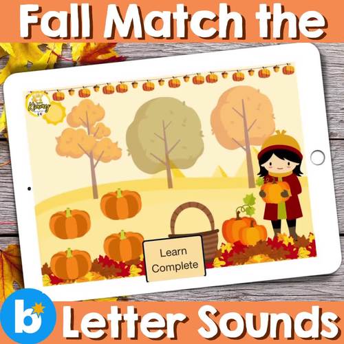 Fall Match the Letter Sounds Boom Cards by Teacher Kimmy | TPT