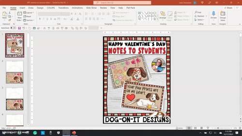 Valentines Day Puppy Dog Post Cards from Teacher to Students and ...