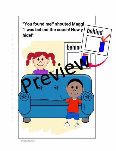 AAC Core Word Story Book Using the Word Behind by Boxarain | TPT