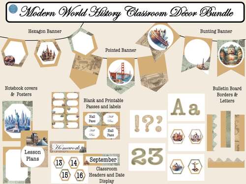 Modern World History Decor Bundle for Middle or High School | TPT