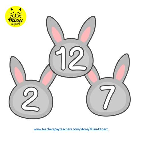 Rabbit Animated Numbers Clip Art - Farm Animals - GIFs Movable Pieces