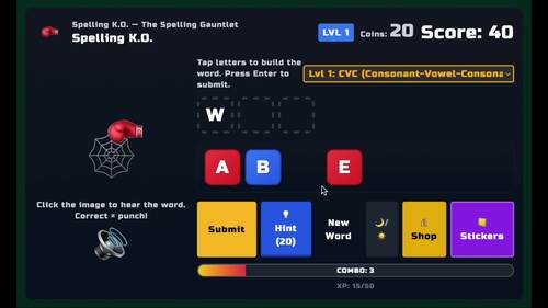 Spelling K.O. — Digital Phonics & Sight Word Intervention Game by Luke Holm