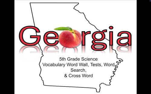 Science Word Wall (GSE, NGSS) 5th Grade Vocabulary Cards | TPT