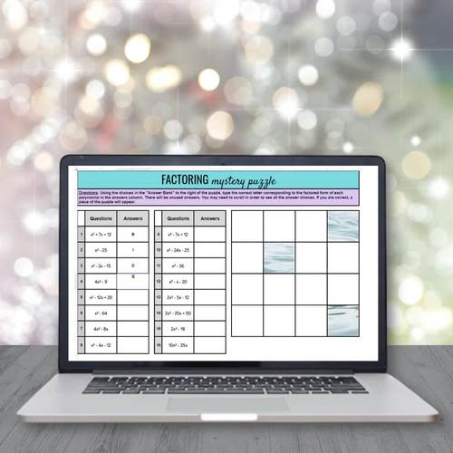 Factoring Digital Mystery Puzzle by Inclusive in Algebra | TPT