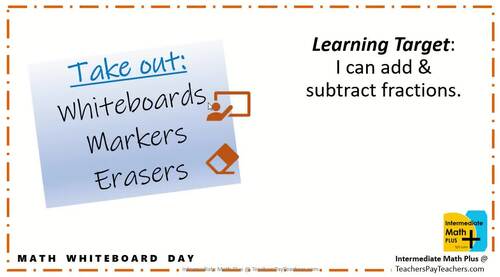 MATH WHITEBOARD DAY Adding Positive & Negative numbers | TPT