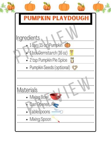 Taste-Safe| Pumpkin Play-dough Visual Sensory Recipe | TPT