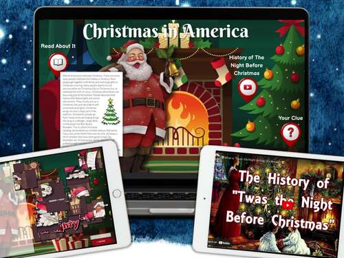 Winter Holidays Around the World Digital Escape Room, Elementary Christmas