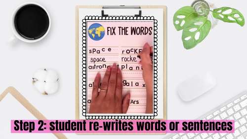 Occupational Therapy FIX THE MISTAKES handwriting practice OUTER SPACE