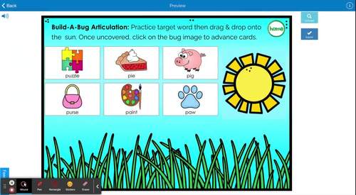Boom™ Cards Build A Bug Digital Articulation Activity for Sh, Ch, J