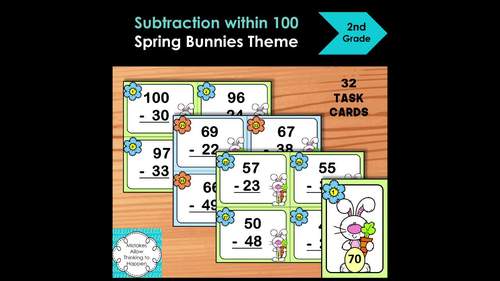Subtraction within 100 Spring Bunnies Theme | TPT